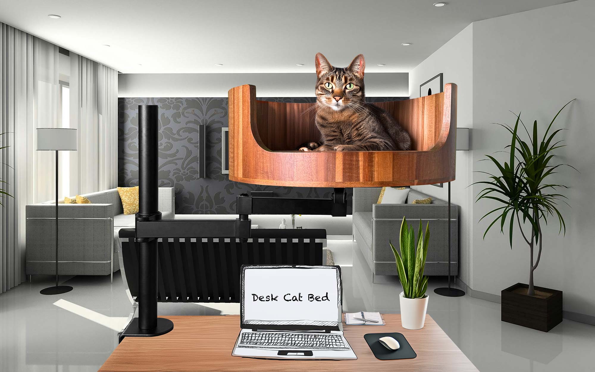 Zebra Print Cat Bed: A Stylish Retreat for Your Feline – Desk Cat Nest